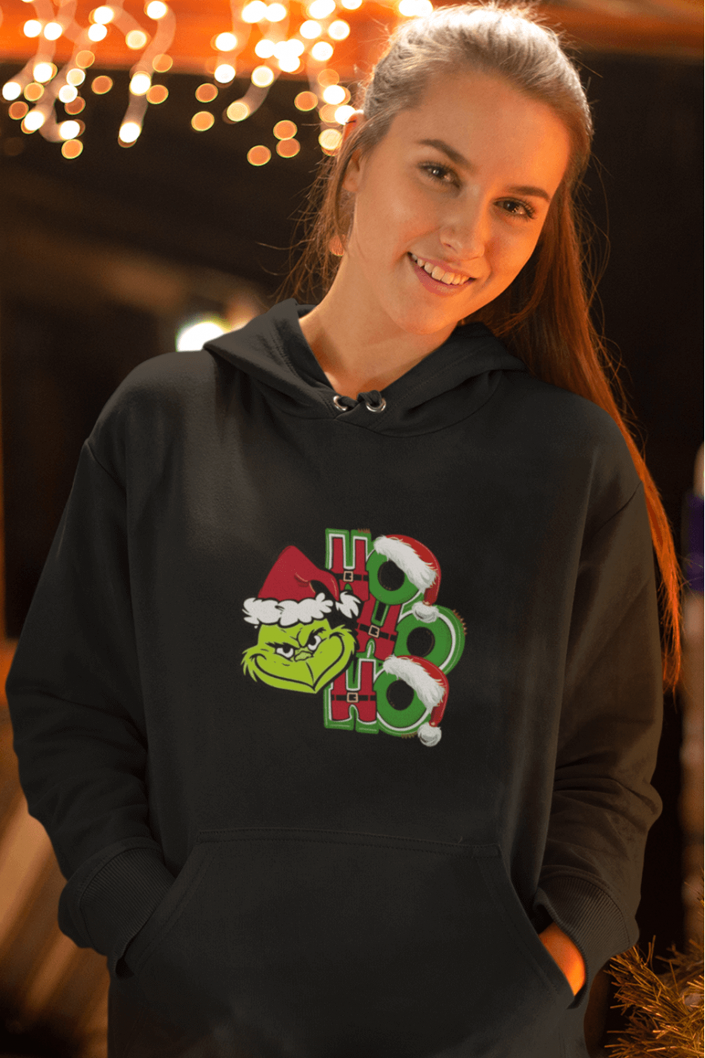 Grinch Hohoho Yenı Yıl Kapşonlu Sweatshirt