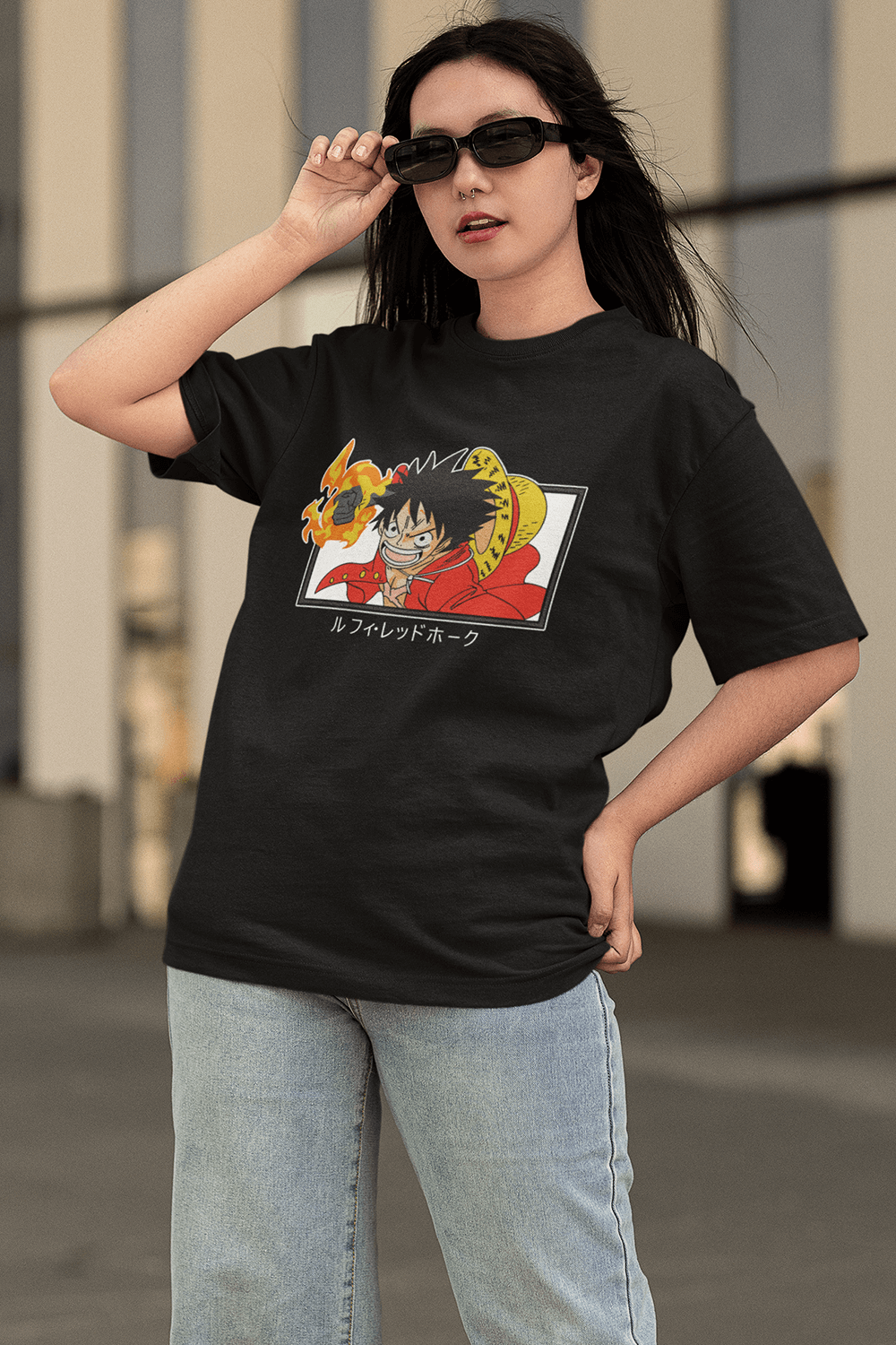 One Piece Luffy Red Hawk Tişört