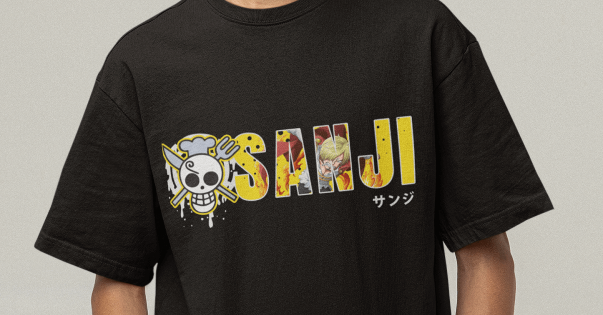 One Piece Sanji Logo Siyah Tişört
